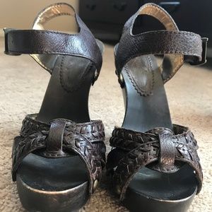 Guess | Shoes | Vintagey Leather And Wood Guess Heels | Poshmark